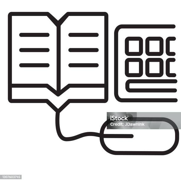 Modern Elearning And Education Online Book Icon Concepts Thin Line