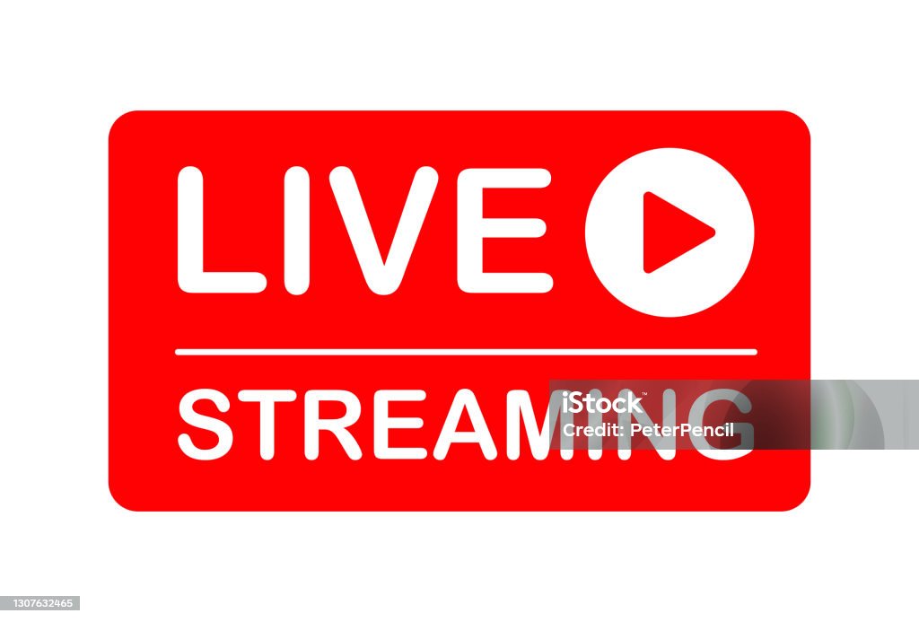 Icône De Streaming En Direct Signes Rouges Et Symboles Du Streaming De