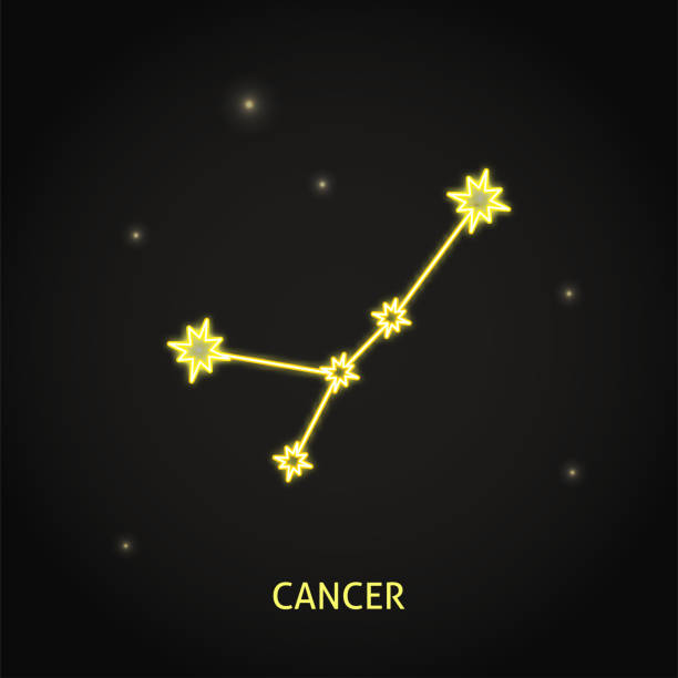 580 Zodiac Sign Cancer On Night Starry Sky Background Stock