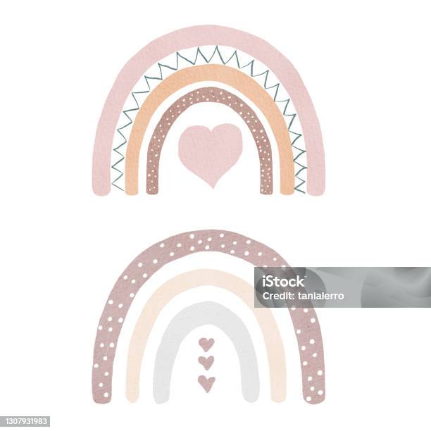 Cat Air Tangan Digambar Netral Boho Pelangi Clipart Set Seni ... Cat Air Tangan Digambar Netral Boho Pelangi Clipart Set Seni ...