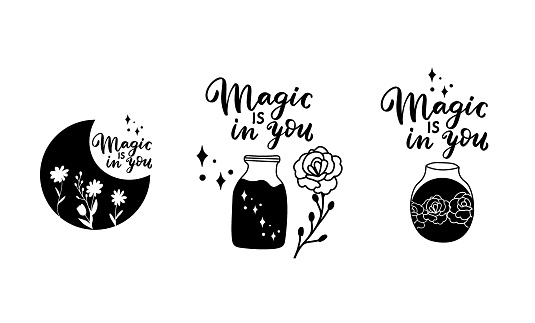 Sihir Ada Di Tangan Anda Huruf Boho Kutipan Surgawi Dengan Mason Jar