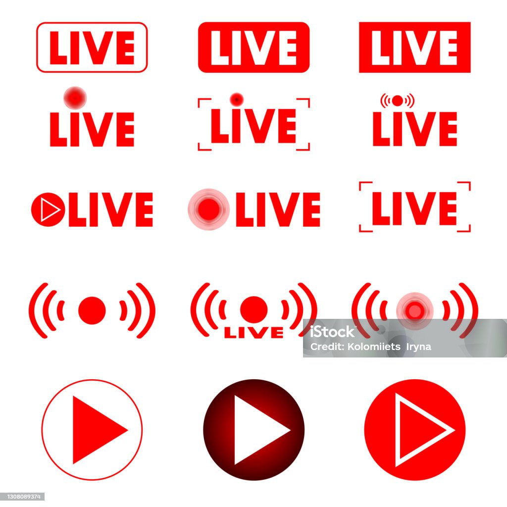 Siaran Langsung Kumpulan Ikon Live Streaming Simbol Dan Tombol Merah ... Siaran Langsung Kumpulan Ikon Live Streaming Simbol Dan Tombol Merah ...