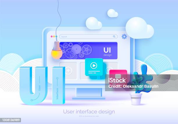 Maquette Moniteur 3d Avec Des Éléments Dinterface Utilisateur Pour La