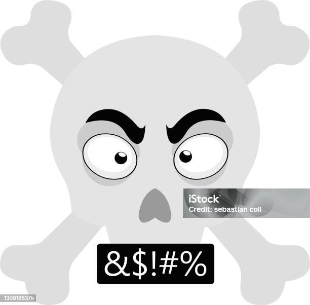 Vector Emoticon Ilustrasi Kartun Kepala Tengkorak Dengan Ekspresi Marah ... Vector Emoticon Ilustrasi Kartun Kepala Tengkorak Dengan Ekspresi Marah ...