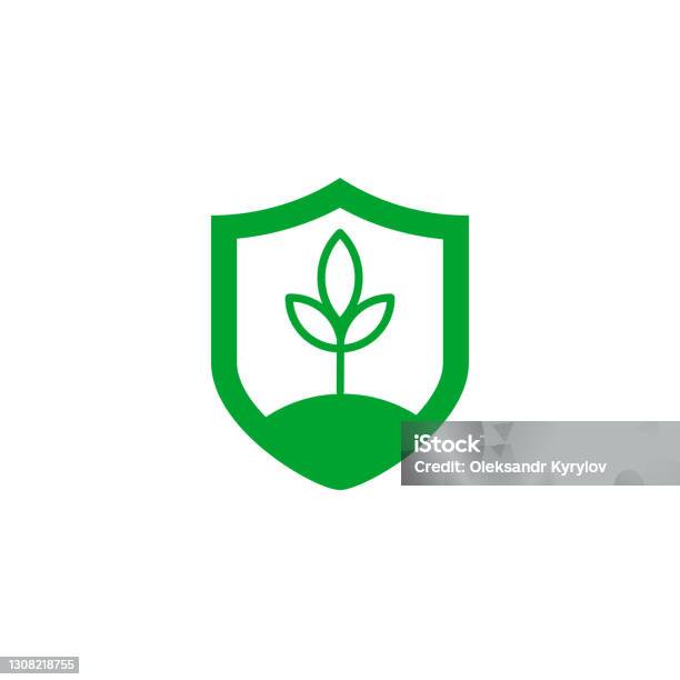 Modèle De Logo Vectoriel Nature Ou Bouclier Vert Ce Graphique Avec Des