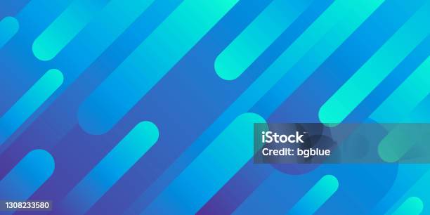 Desain Abstrak Dengan Bentuk Geometris Trendy Blue Gradient Ilustrasi