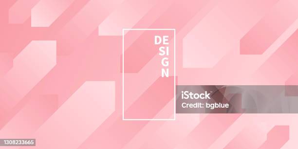 Desain Abstrak Dengan Bentuk Geometris Trendy Pink Gradient Ilustrasi