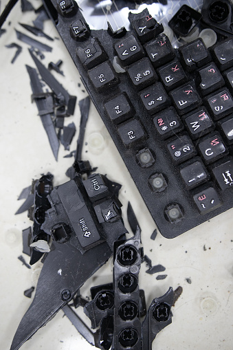 Broken Keyboard Destroyed Keyboard An Image Of Computer Frustration ... Broken Keyboard Destroyed Keyboard An Image Of Computer Frustration ...