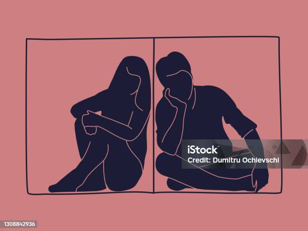 Getrenntes Paar Stock Vektor Art Und Mehr Bilder Von Paar