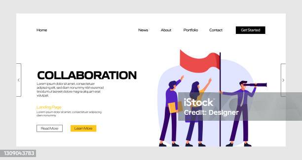 Ilustrasi Vektor Konsep Kolaborasi Untuk Template Halaman Arahan