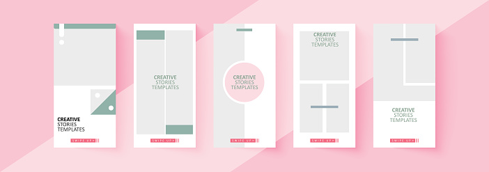 5 Slide Desain Cerita Jejaring Sosial Spanduk Vertikal Atau Templat