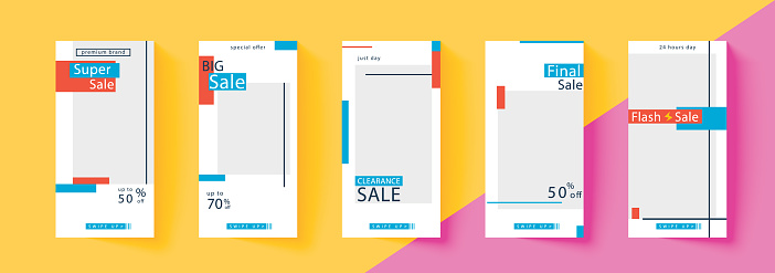 5 Slide Desain Cerita Jejaring Sosial Spanduk Vertikal Atau Templat