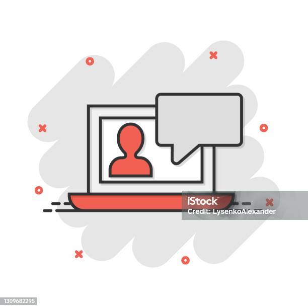 Icône De Processus De Formation En Ligne Dans Le Modèle Comique