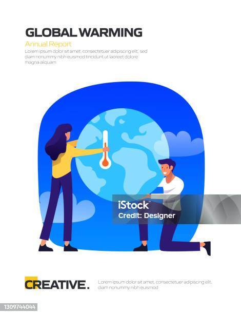 Konsep Pemanasan Global Untuk Poster Sampul Dan Spanduk Ilustrasi