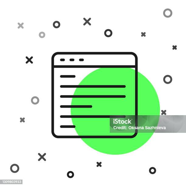 Black Line Computer Api Interface Icon Isolated On White Background ... Black Line Computer Api Interface Icon Isolated On White Background ...
