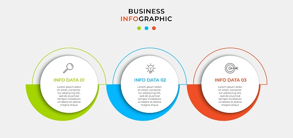 Vector Infographic Concevoir Modèle Dentreprise Avec Des Icônes Et 3