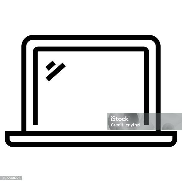 Icône De Ligne Dordinateur Portatif Illustration Vectorielle De Symbole