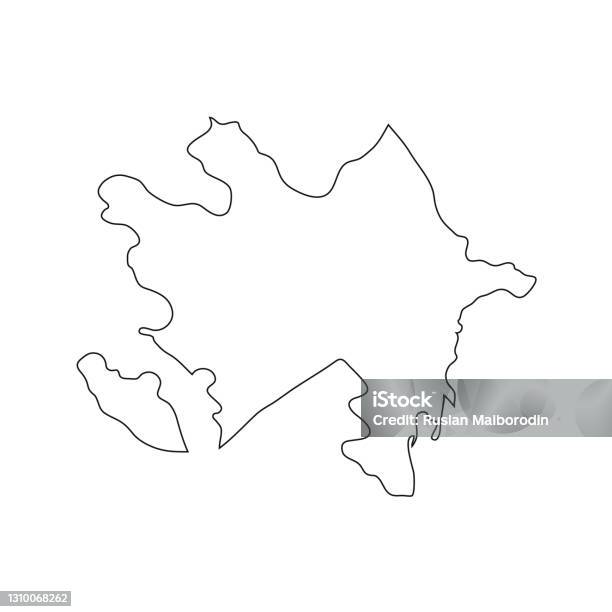 Illustration Vectorielle De La Carte De Lazerbaïdjan Sur Le Fond Blanc