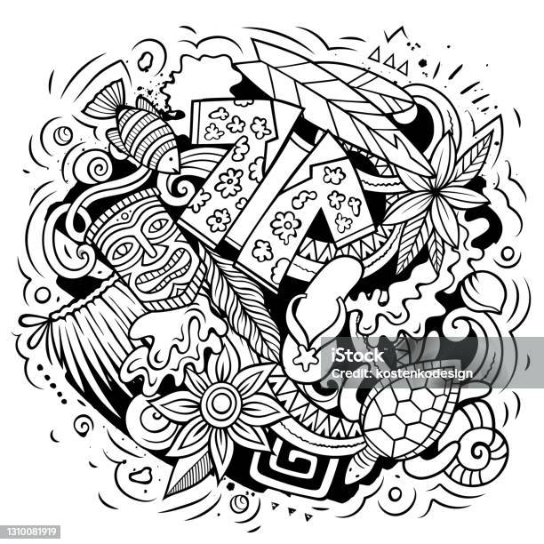 Conception De Doodle De Vecteur De Dessin Animé Dhawaï Vecteurs Libres