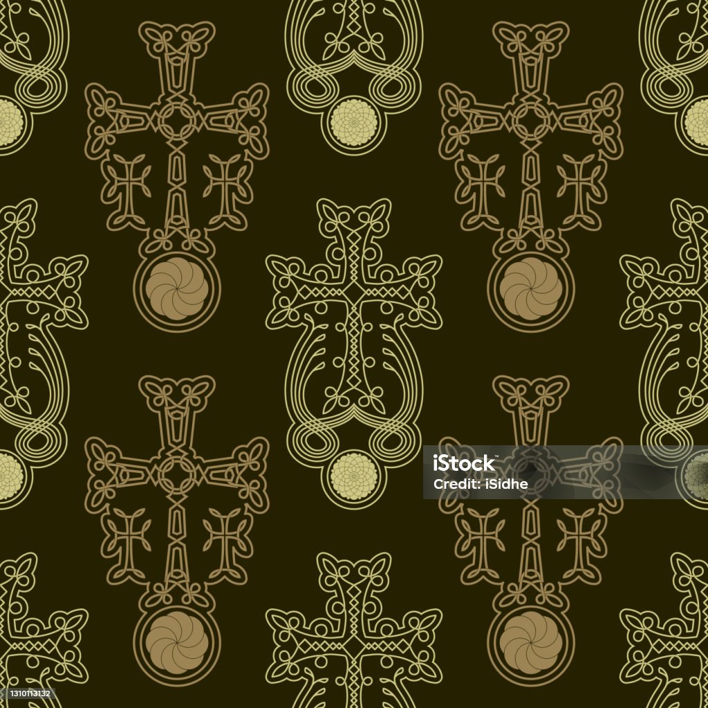 Motif Sans Couture Avec Lancien Symbole Arménien Khachkar Pierre De