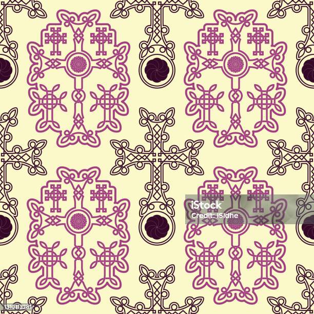 Motif Sans Couture Avec Lancien Symbole Arménien Khachkar Pierre De