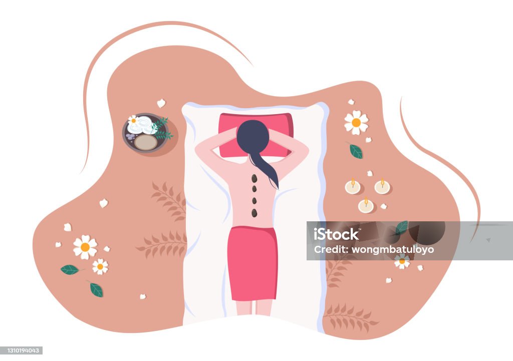 Massage Vector Illustration In Beauty Salon Body Spa Relaxation Facial
