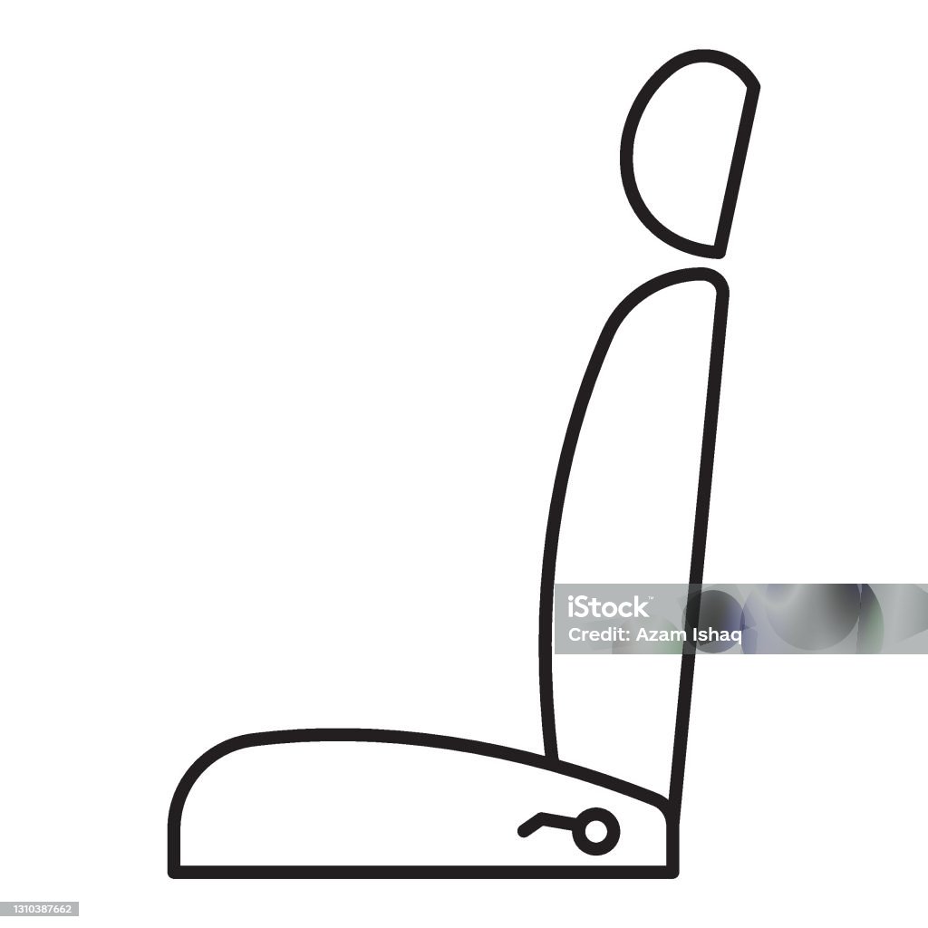 Passenger Car Seat Side View With Up Down Lever Vector Icon Design