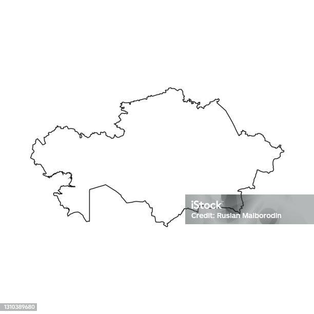 Illustration Vectorielle De La Carte Du Kazakhstan Sur Le Fond Blanc