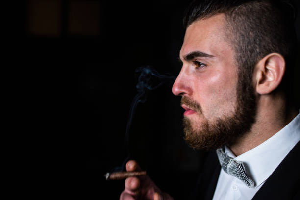 Free Stock Photo of Man in shadows smoking a cigar | Download Free ...