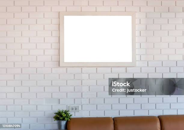 Bingkai Foto Kosong Di Dinding Untuk Desain Anda Konsep Mockup Foto