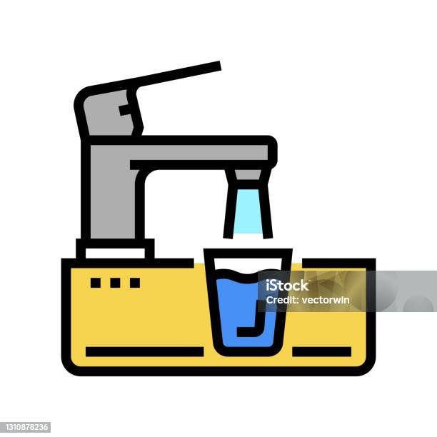 Robinet Dans Lillustration Moderne De Vecteur Dicône Dicône Deau De