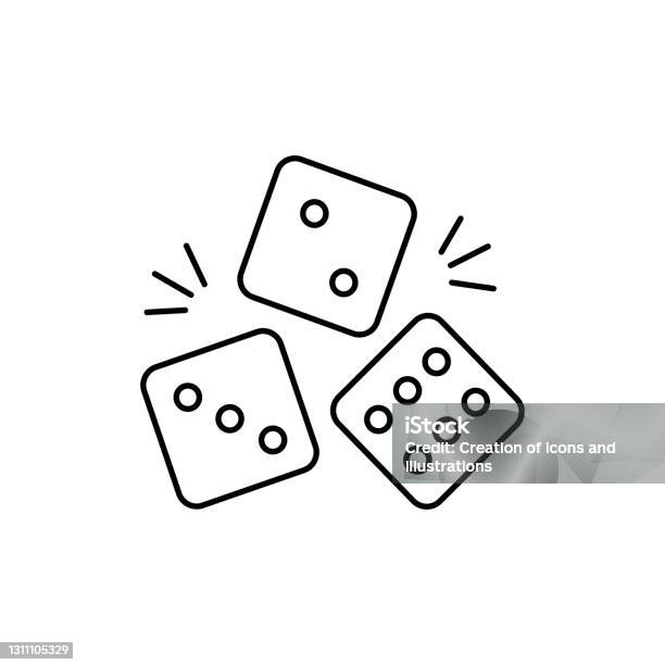 Icône De Ligne Dolor De Dés Pictogramme Pour Page Web Application
