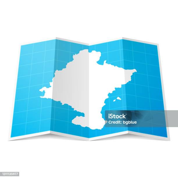 Navarre Map Folded Isolated On White Background Stock Illustration