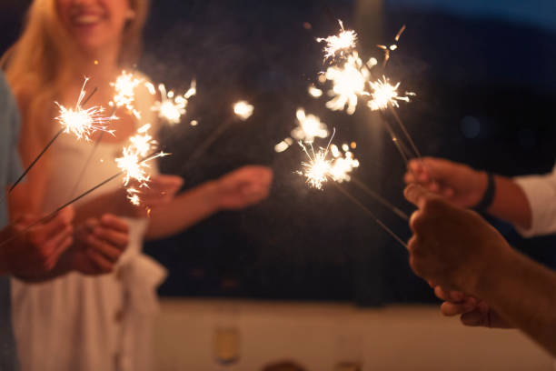 Free Stock Photo of Group of People Standing Holding Sparklers ...