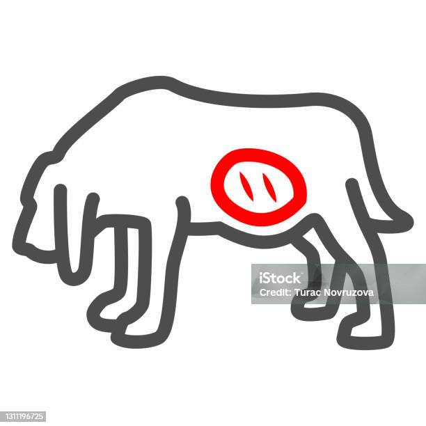 Volvulus De Lestomac Dans Licône De Ligne De Chien Concept De Maladies