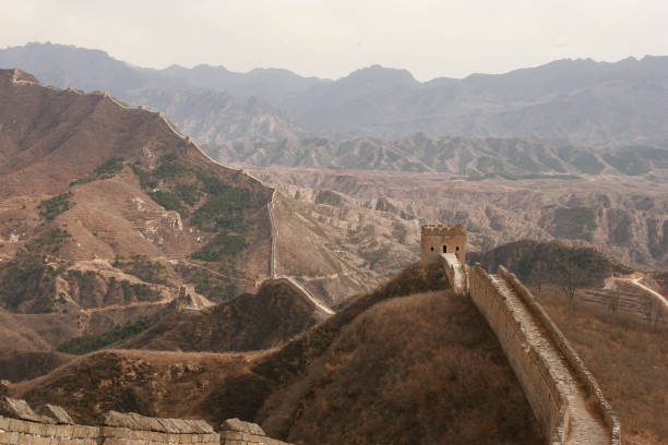 Free Stock Photo of The Great Wall winding across rugged mountain ...