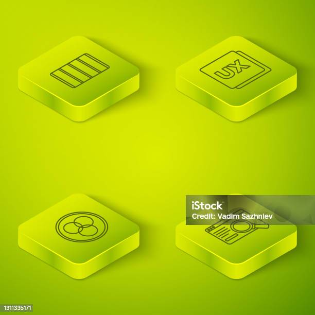 Set Isometric Line Ui Or Ux Design Rgb And Cmyk Color Mixing And Color