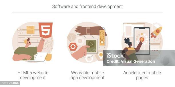 Software And Frontend Development Abstract Concept Vector Illustrations