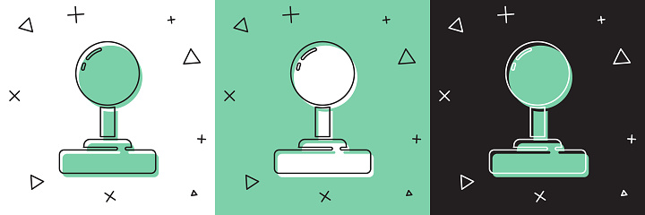 Atur Joystick Untuk Ikon Mesin Arcade Yang Terisolasi Pada Latar