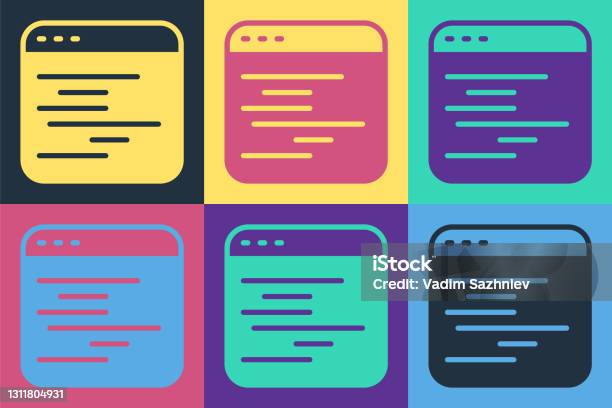 Perangkat Lunak Seni Pop Ikon Kode Pemrograman Pengembang Web