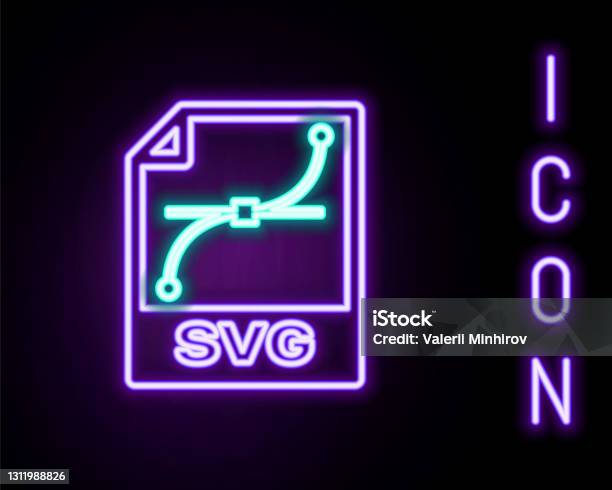 Glowing Neon Line Svg File Document Download Svg Button Icon Isolated ... Glowing Neon Line Svg File Document Download Svg Button Icon Isolated ...