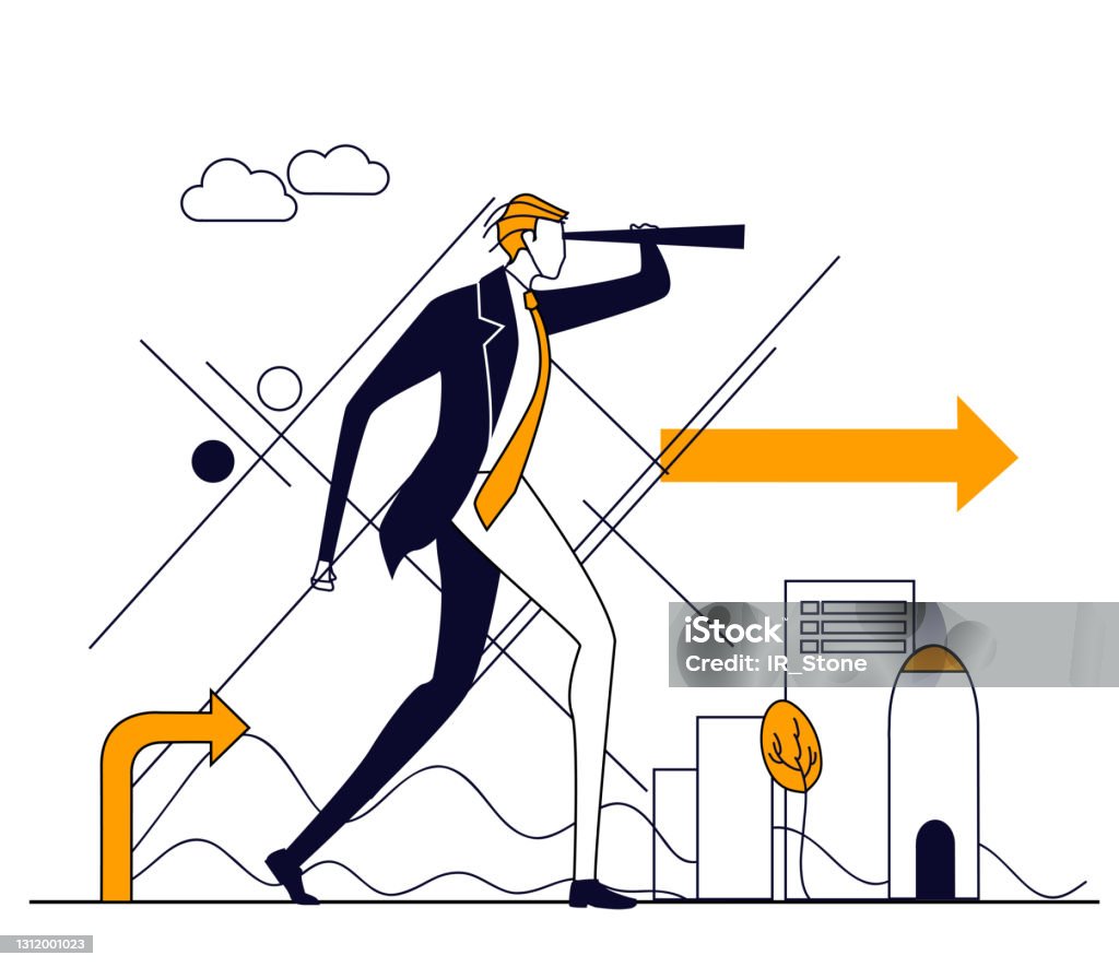 Successful Businessman Set Of Business Concept Illustrations Stock