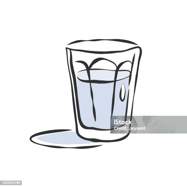Glass Shot Vodka With Shadow Drink Element Color Object Retro Wineglass