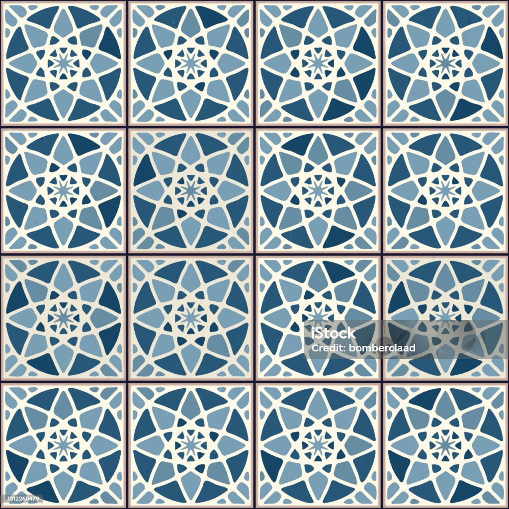 Vector Tiles Pattern 10 Stock Illustration Download Image Now Blue