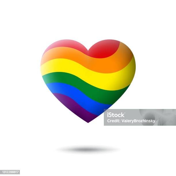 Lgbt Concept Rainbow Pride Flag Lgbtq Icon In The Shape Of Heart