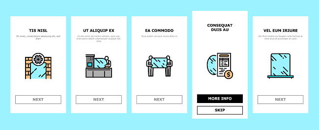 Mirror Installation Onboarding Icons Set Vector Stock Illustration
