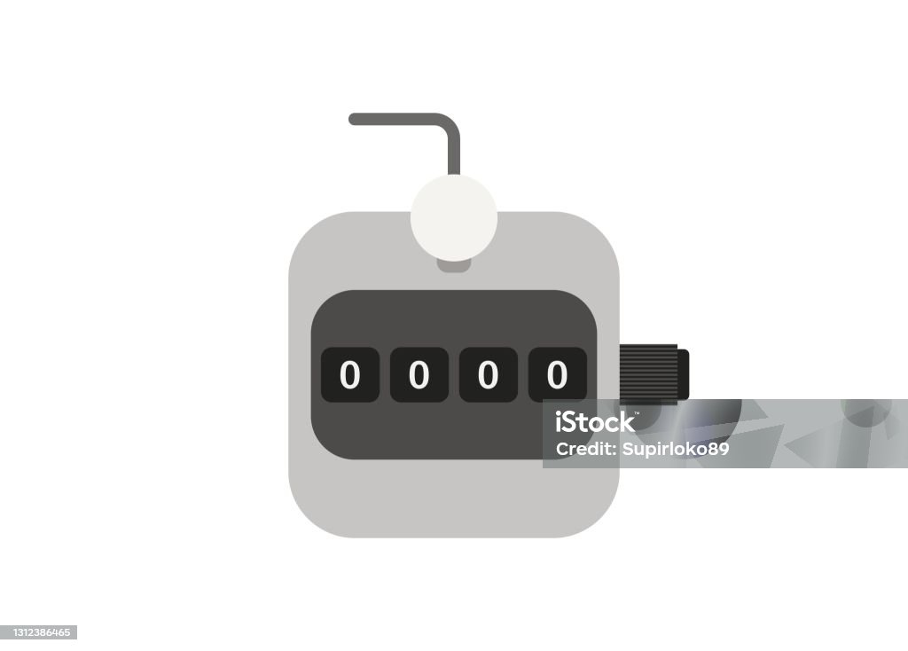 Number Clicker Hand Counter Simple Flat Illustration Stock Illustration
