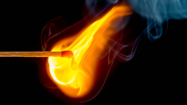 Free Stock Photo of Ignited Matchstick With Flames on Black Background ...