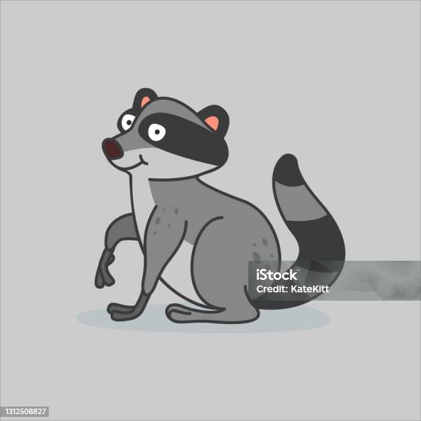 Caractère Drôle De Raton Laveur Dans Le Modèle De Dessin Animé