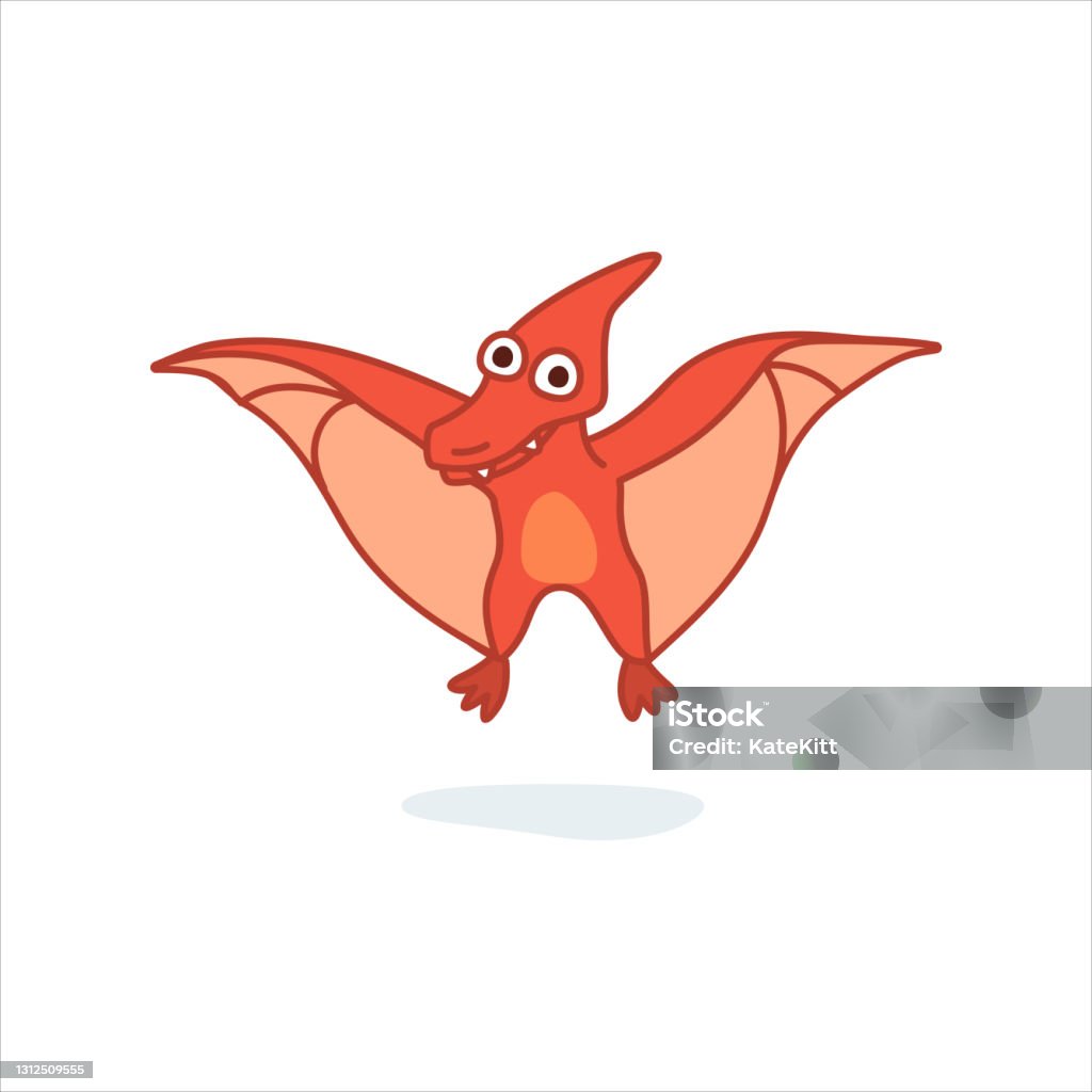 Caractère Drôle De Pteranodon Dans Le Modèle De Dessin Animé Graphisme